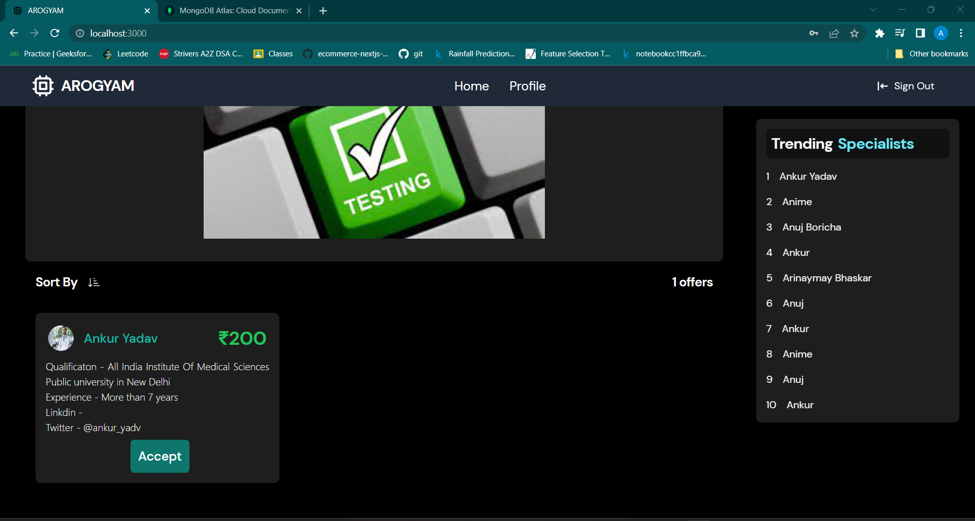 GitHub - AnKoderYadav/Arogyam: Modern Age HealthCare Consultation