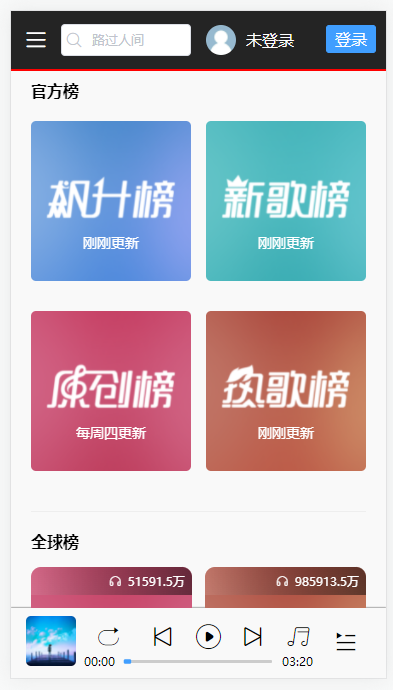 GitHub - RibsLi/CloudMusic-demo: vue3全家桶云音乐，功能可以说是目前做的比较全的了。移动端也做了一些简单处理。项目已上线，快去围观吧