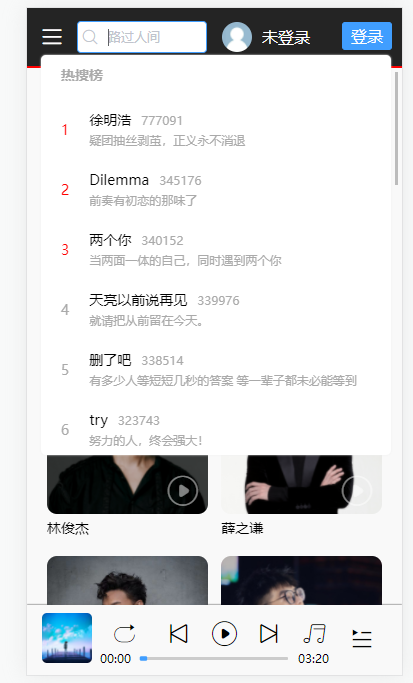 GitHub - RibsLi/CloudMusic-demo: vue3全家桶云音乐，功能可以说是目前做的比较全的了。移动端也做了一些简单处理。项目已上线，快去围观吧
