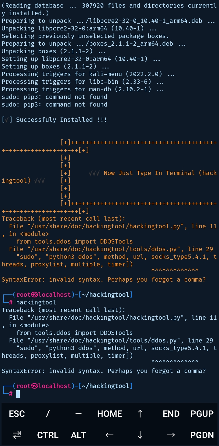 Error in kali linux · Issue #240 · Z4nzu/hackingtool · GitHub