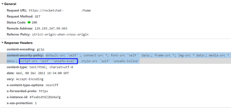 Question : CSP : what is the mandatory values of the http header CSP ...