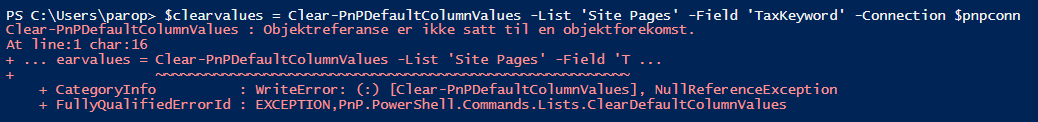[BUG] Clear-PnPDefaultColumnValues does not work for Managed Metadata ...