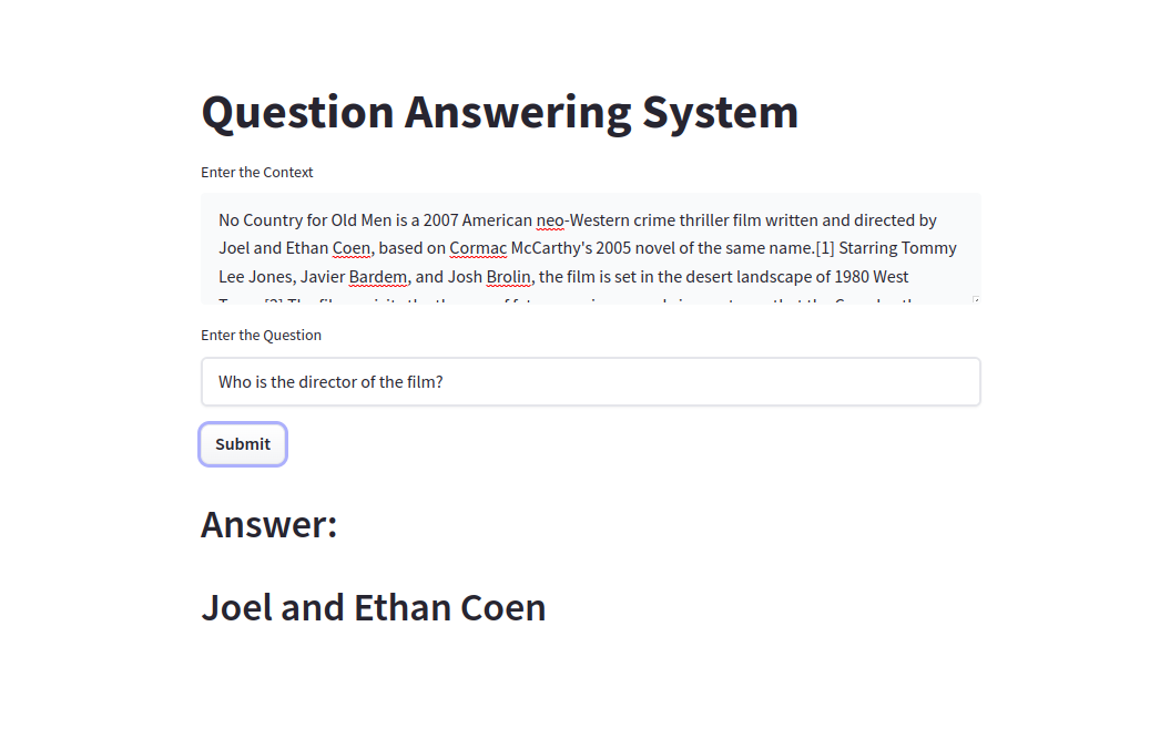 GitHub - ananduaji/Custom-Question-Aswering-Model: Question Answering System
