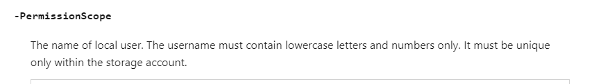 [doc] Set Azstoragelocaluser Permissionscope · Issue 21020 · Azure Azure Powershell · Github