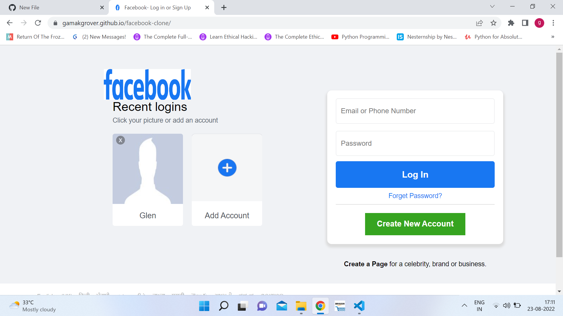 GitHub - gamakgrover/facebook-clone