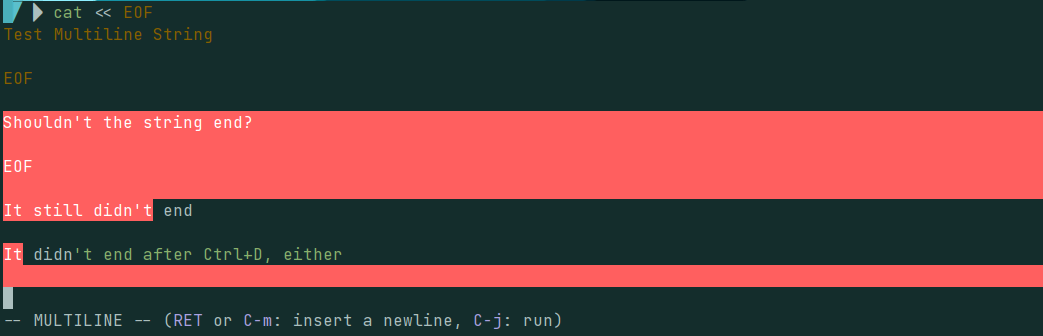 [openSUSE inputrc] How do I use heredoc? (cat