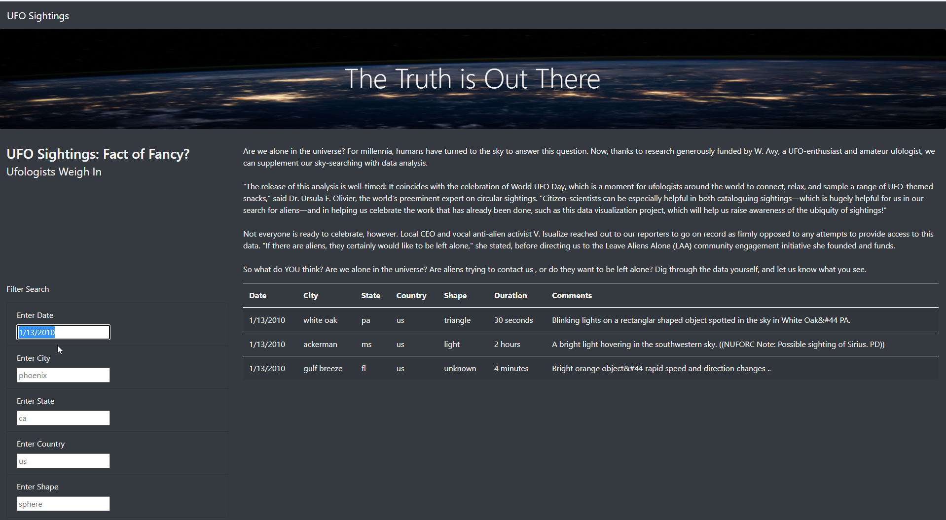 GitHub - kateyharris/Javascript__UFOs