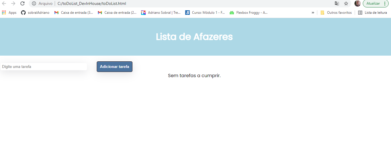 GitHub - sobralAdriano/toDoList_DevInHouse: O Projeto To-Do List é um projeto do modelo 1 da ...