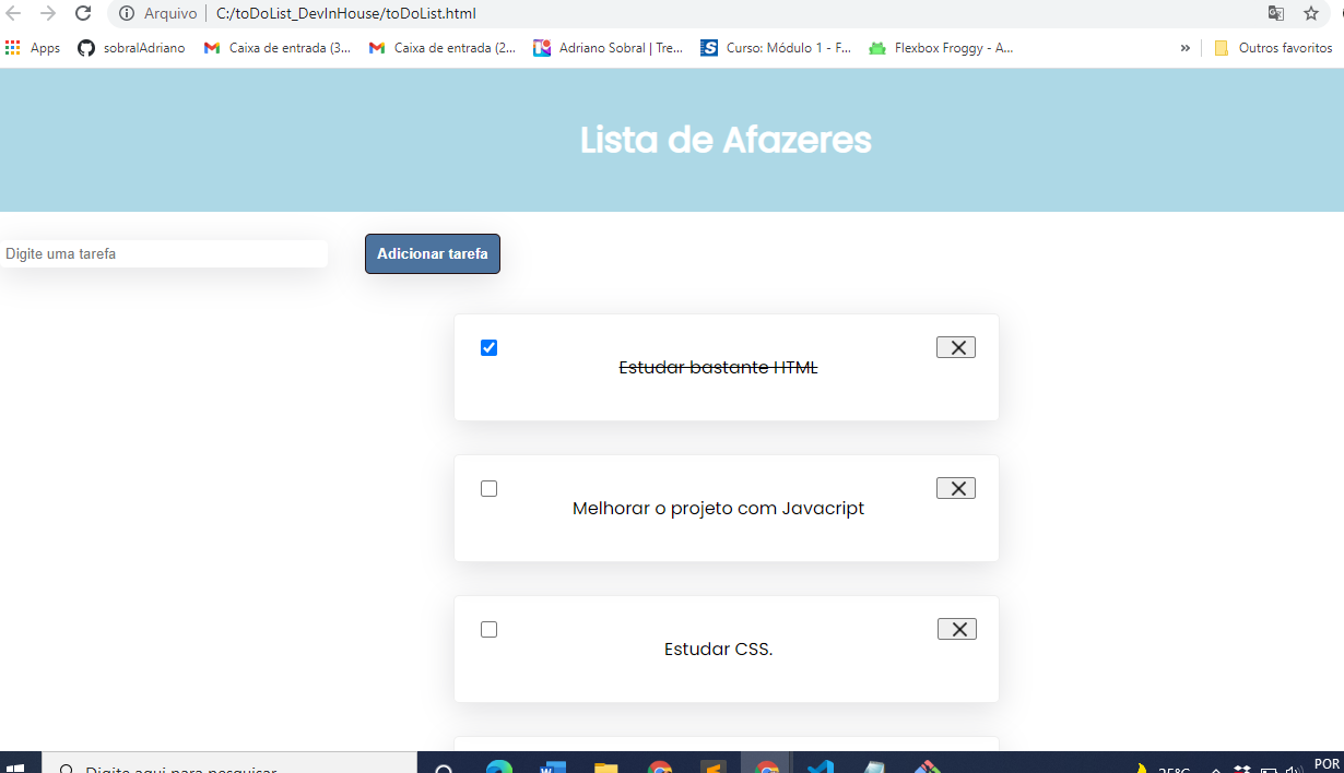 GitHub - sobralAdriano/toDoList_DevInHouse: O Projeto To-Do List é um projeto do modelo 1 da ...