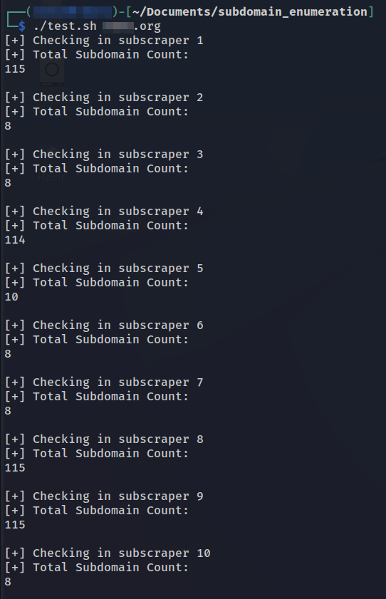 When running a domain multiple times, number of subdomains alter and difference is significant ...
