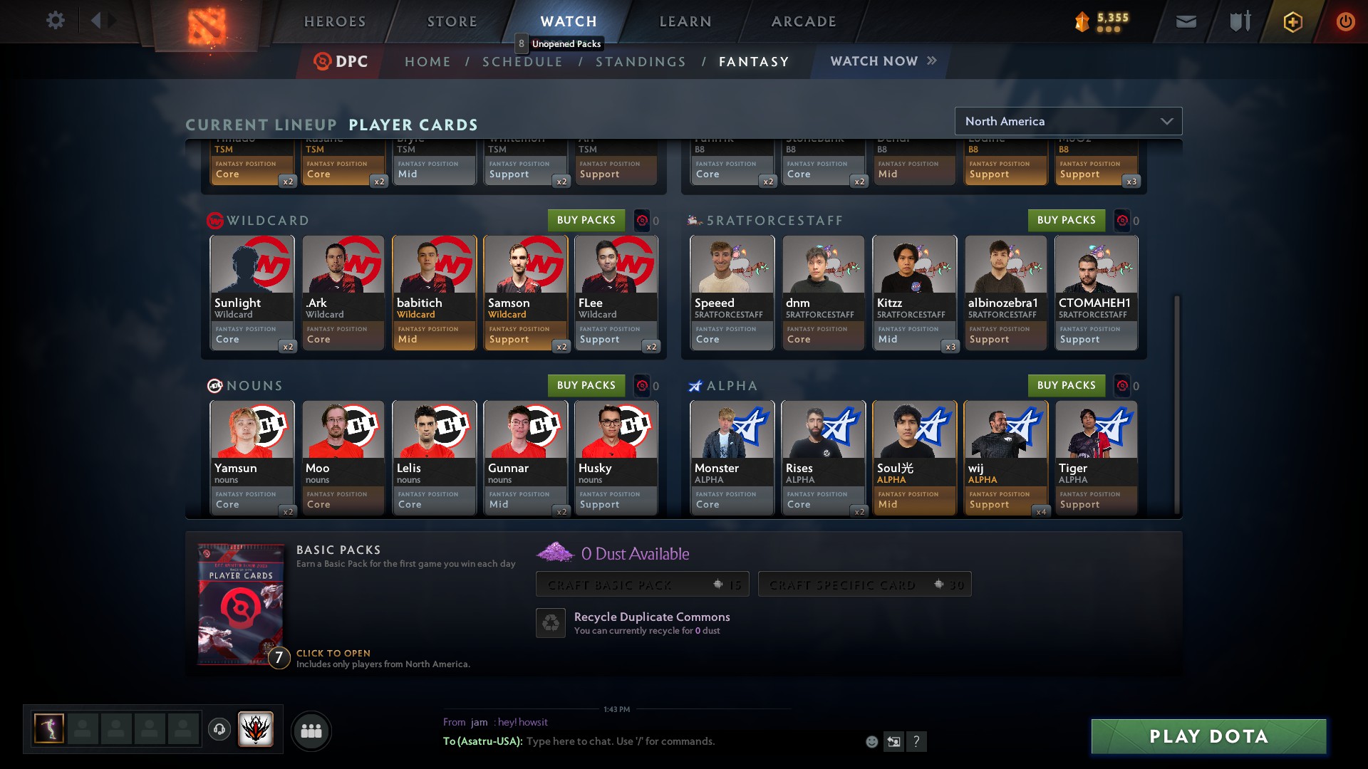 Cant open Fantasy card packs, yet it keeps telling me to open them ...