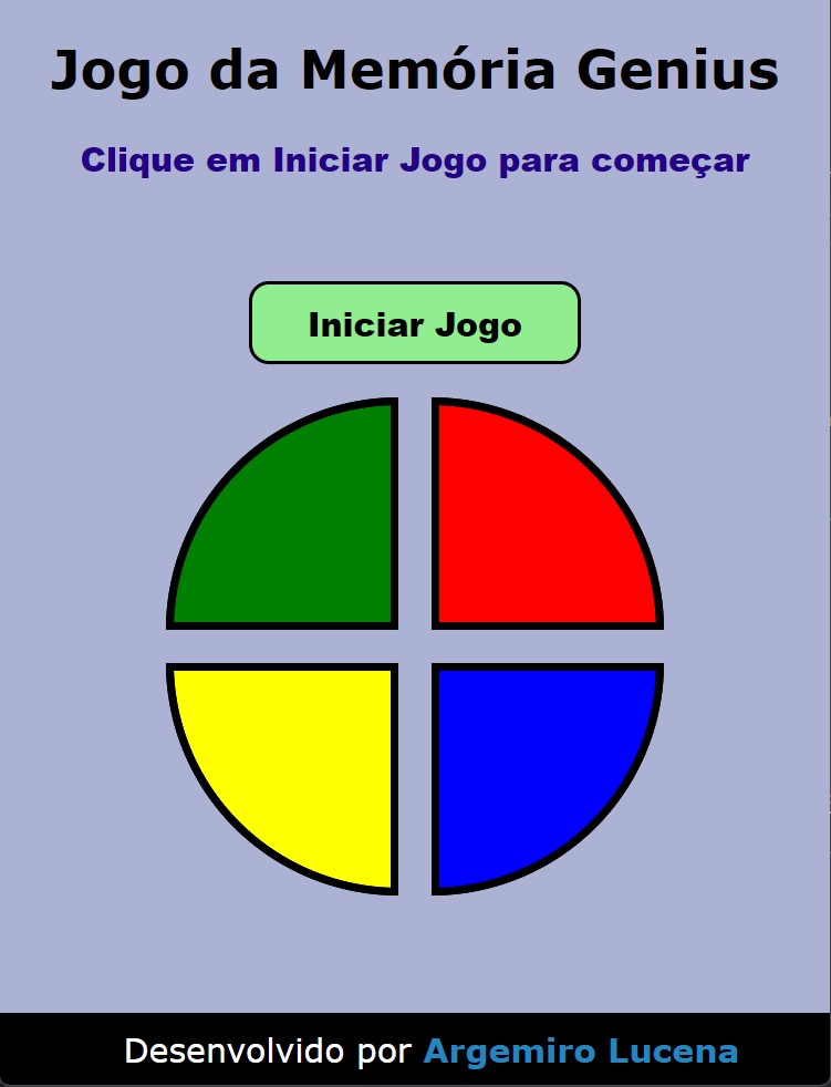 GitHub - ArgemiroLucena/genius-game: Recriando o jogo da memória estilo ...