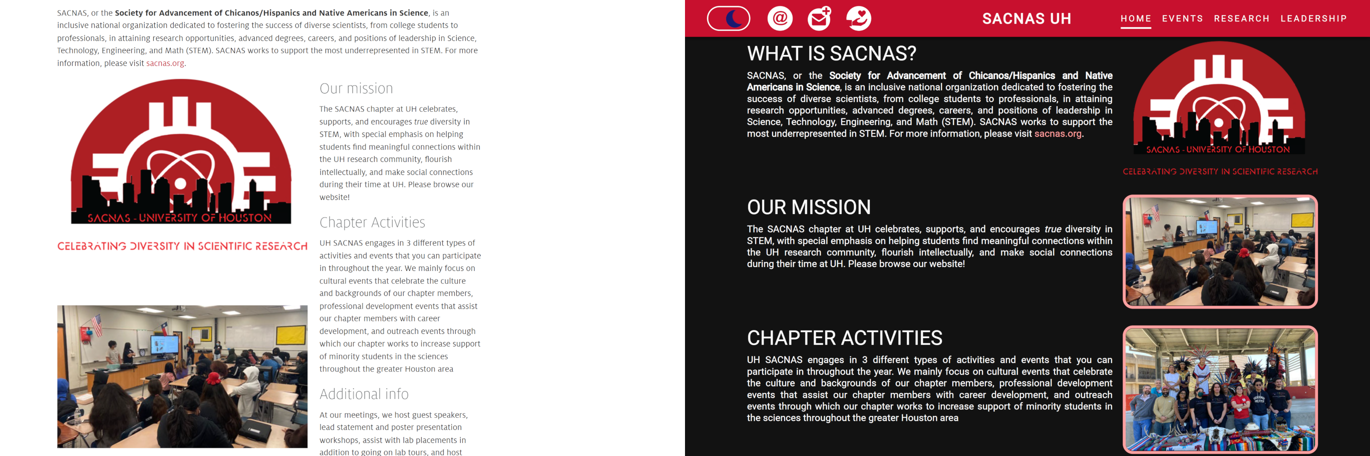 GitHub - SharmaMitchell/SACNAS-UH-Website: 2022 SACNAS-UH Site Redesign ...