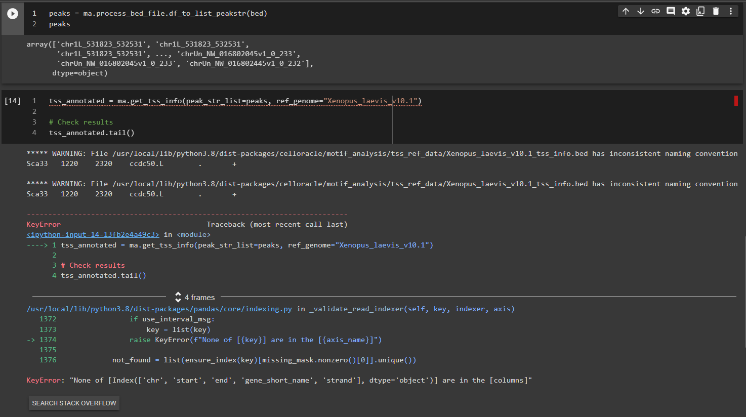 Issue while annotating TSS · Issue #95 · morris-lab/CellOracle · GitHub