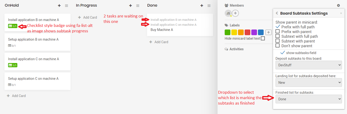 Feature Request: More options for subtasks · Issue #3626 · wekan/wekan · GitHub