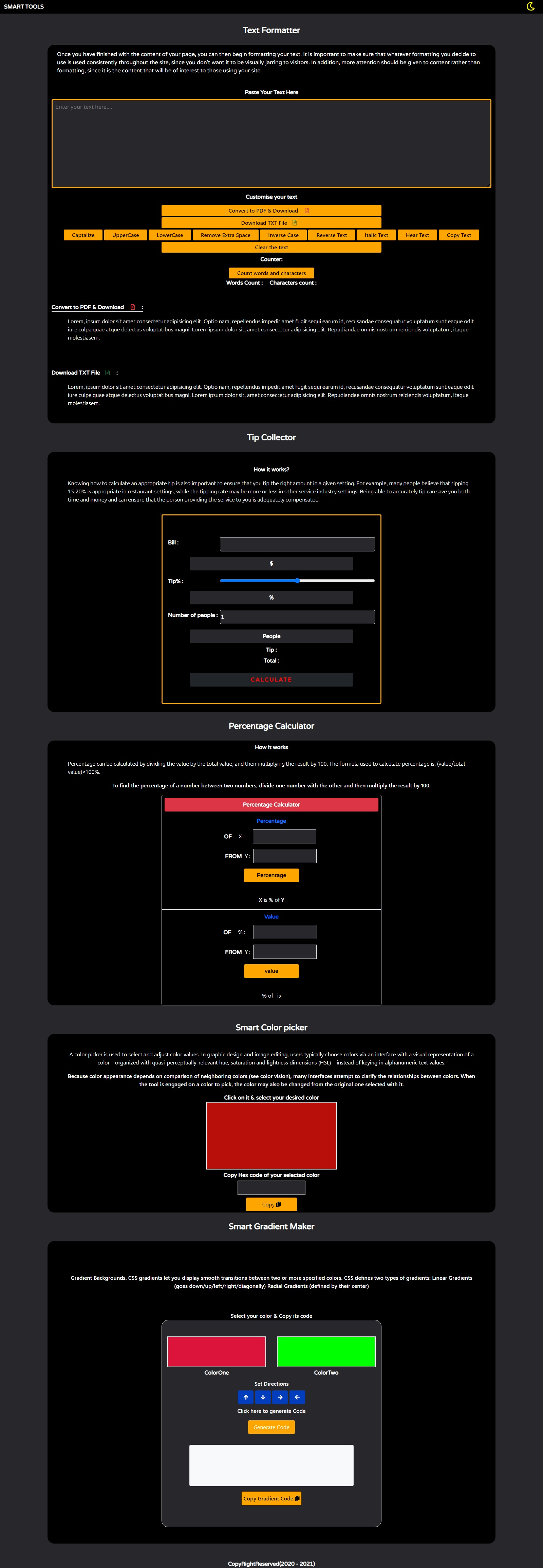 GitHub - waseem567/smartTools: Built with BOOTSTRAP 4 & JAVAScript for every viewport.