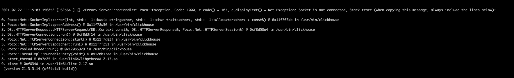 HAProxy health check make clickhouse-server print 'Code:1000' error log · Issue #26824 ...