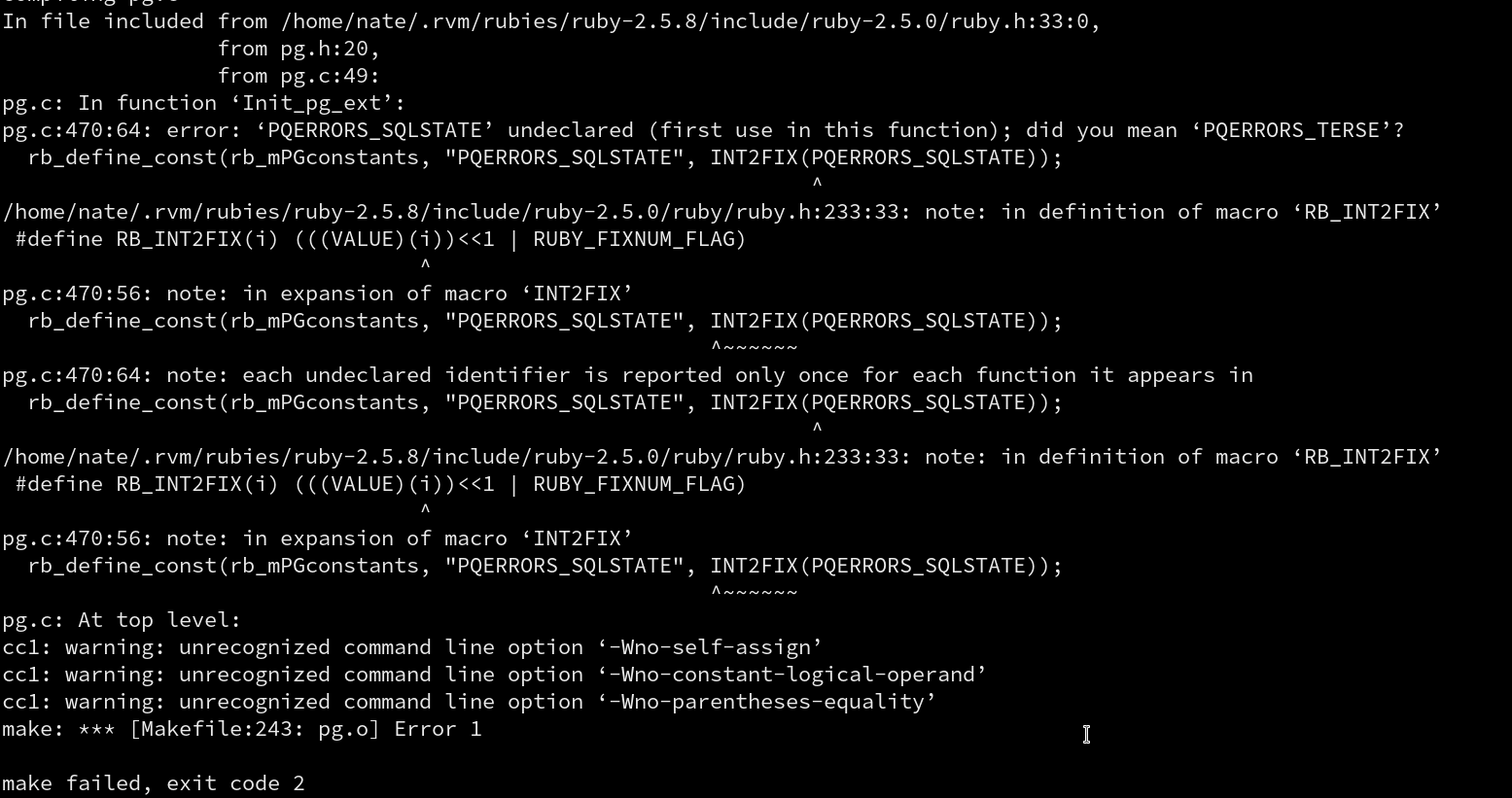 Problem installing gem on OpenSUSE leap 15.1 · Issue #340 · ged/ruby-pg · GitHub