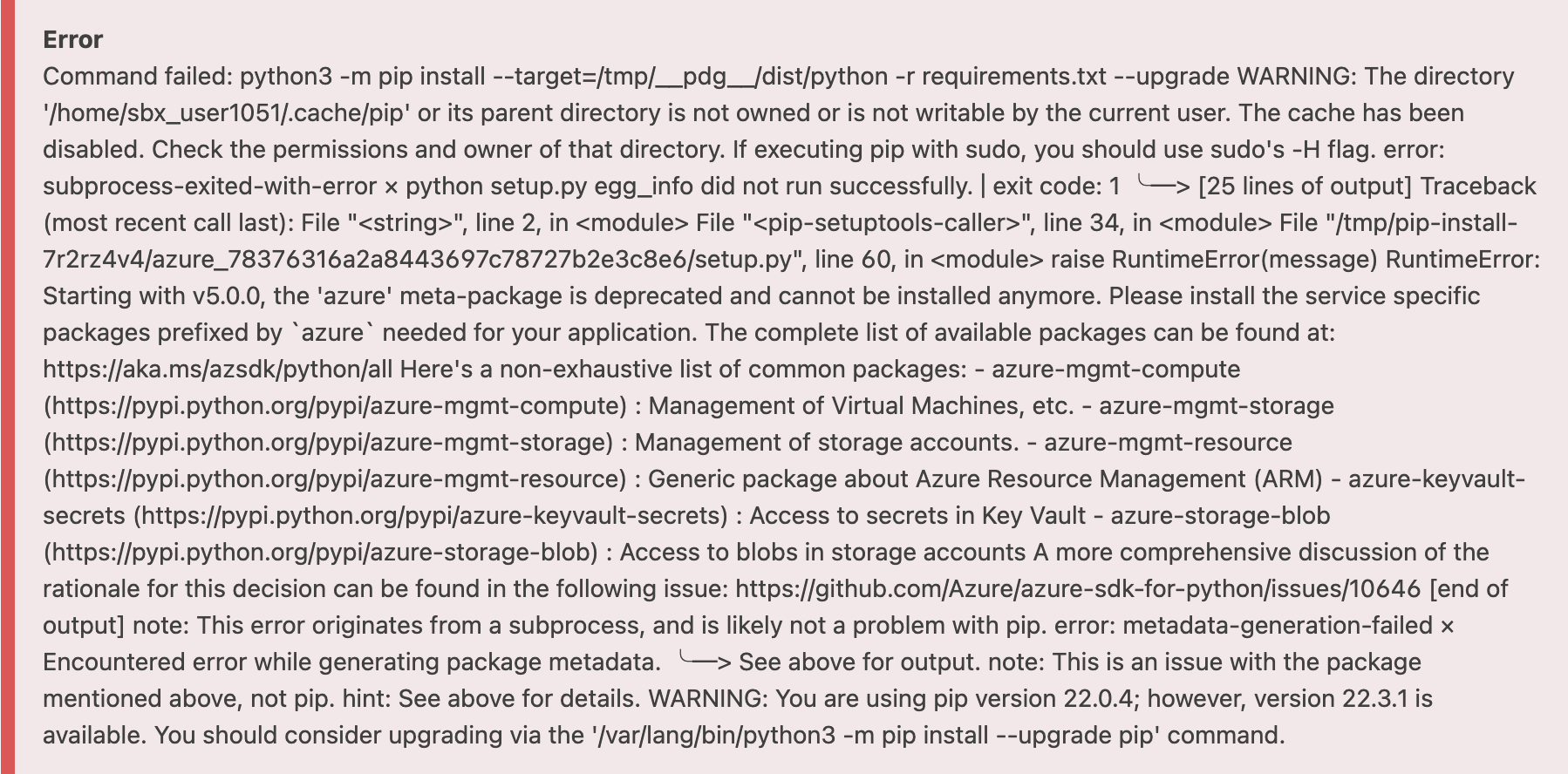 [BUG] Running python step fails when it tries to install the wrong dependency · Issue #4183 ...