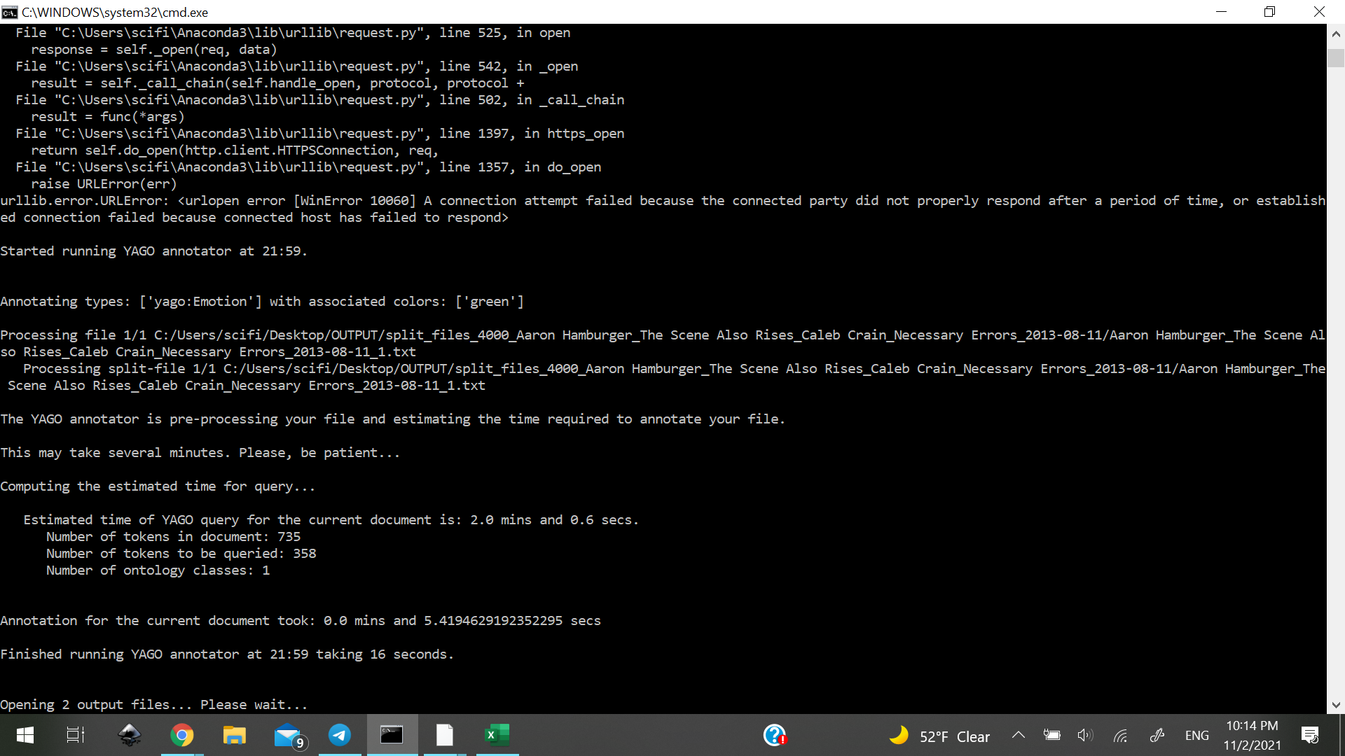 [BUG]: YAGO [WinError 10060]-- program fails but then output file received later? · Issue #508 ...