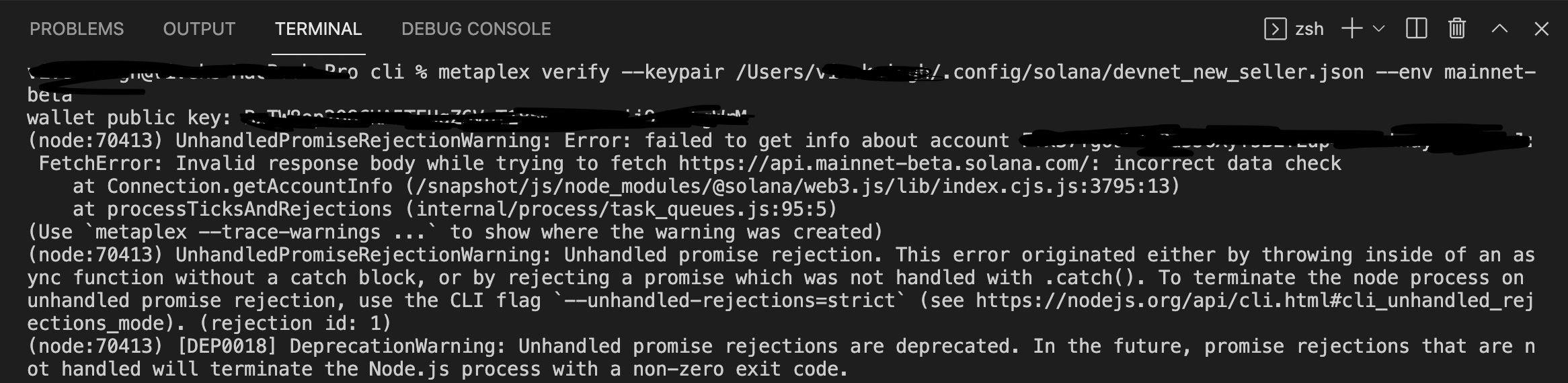 Metaplex verify throws - 'Failed to get info about account' · Issue #492 · metaplex-foundation ...