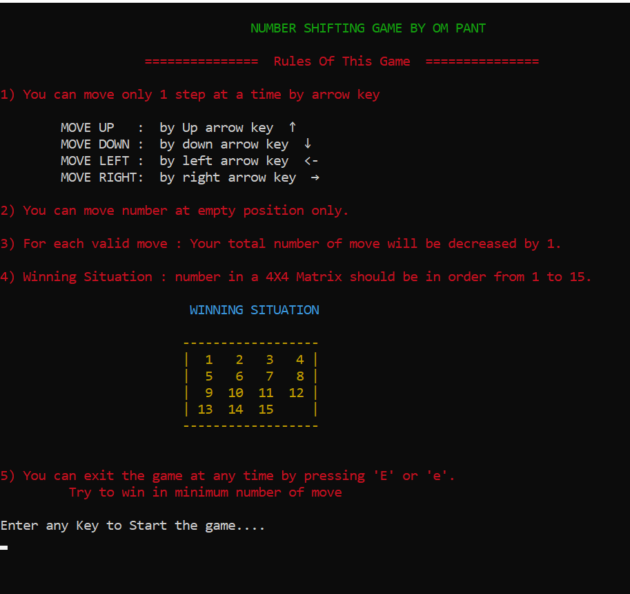 GitHub - Its-OmPant/Number-Shifting-Game