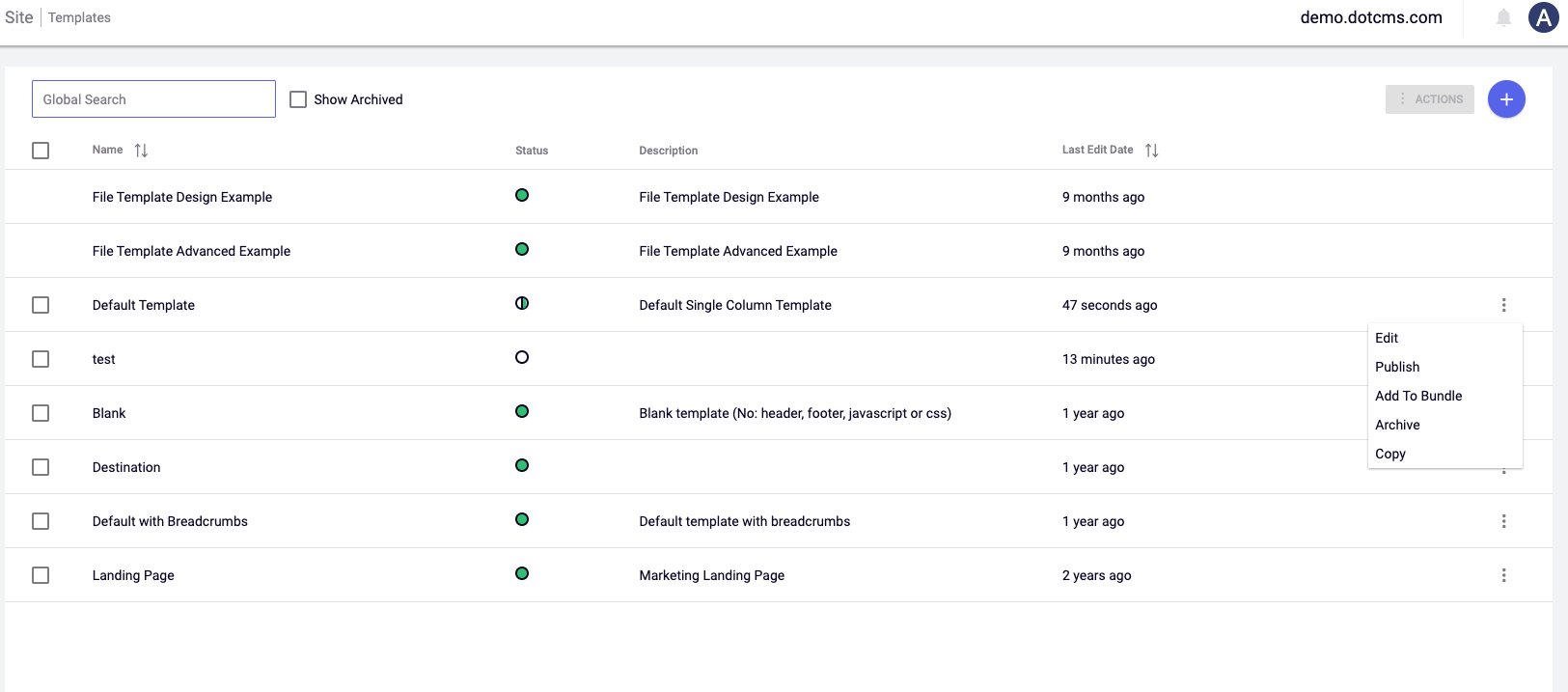 Template Publish UI Suggestion · Issue #21612 · dotCMS/core · GitHub