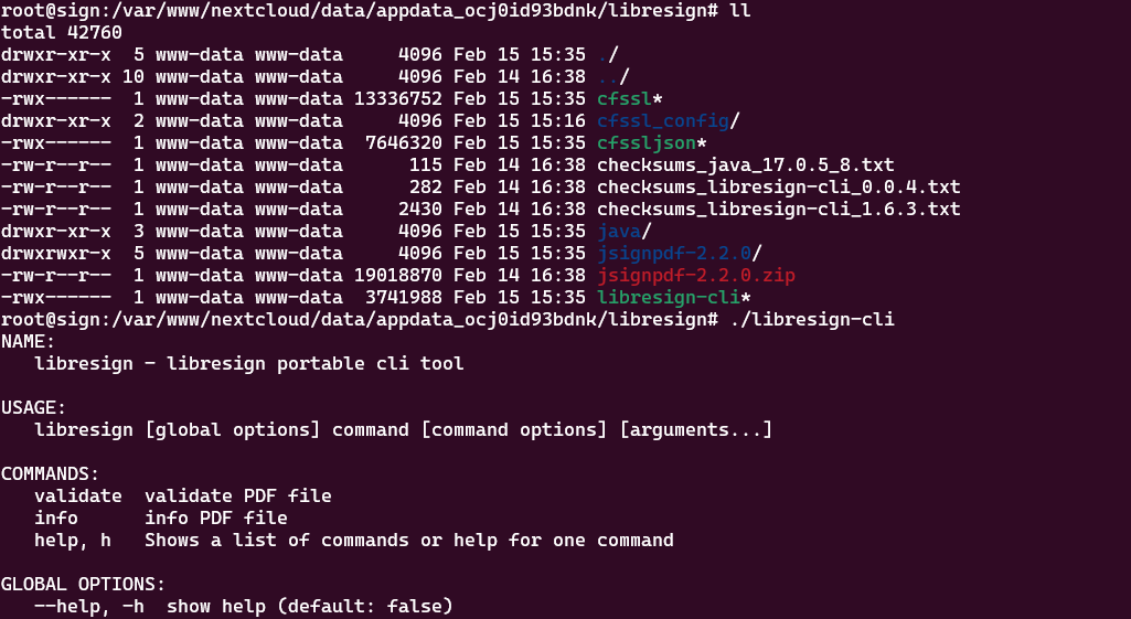 [PDF/A] Impossible get metadata from this file. Check if you installed correctly the libresign ...