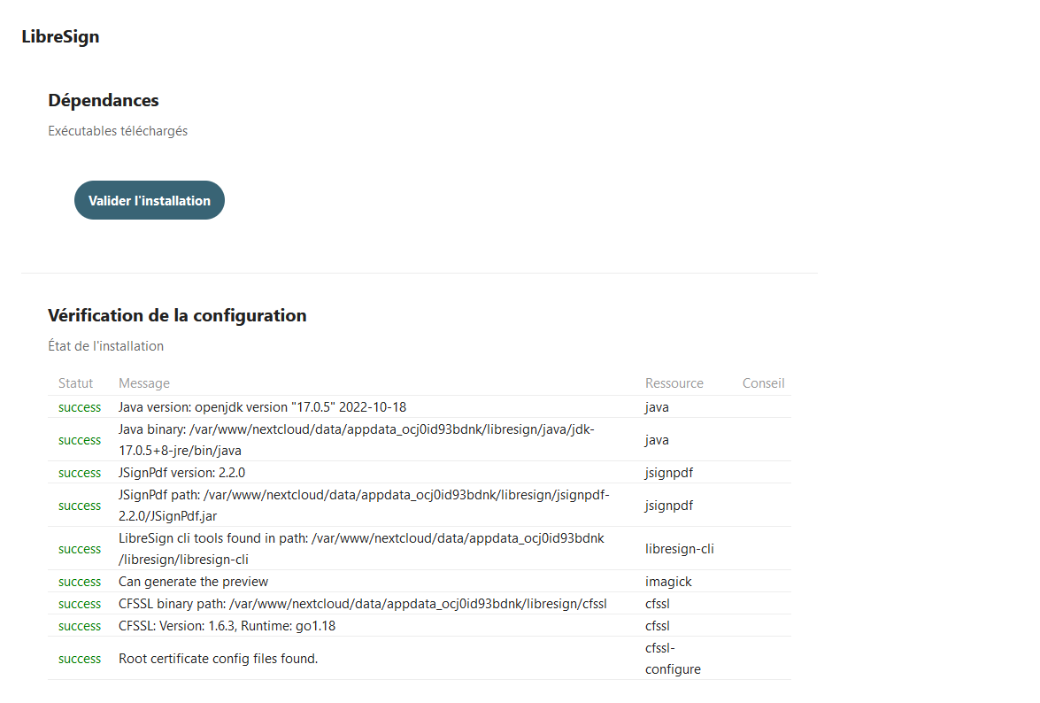 [PDF/A] Impossible get metadata from this file. Check if you installed correctly the libresign ...
