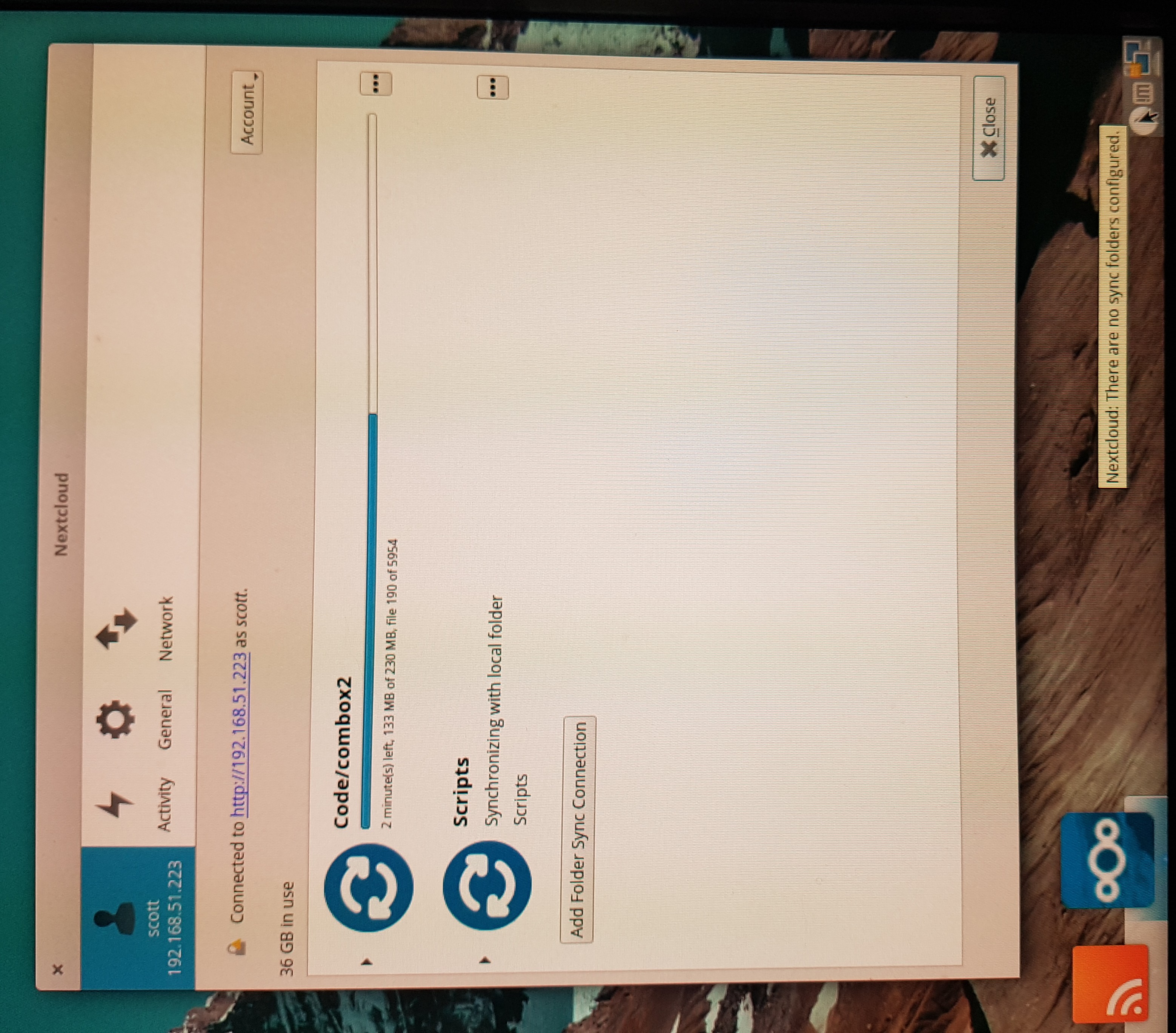 False "There are no sync folders configured." · Issue #680 · nextcloud ...