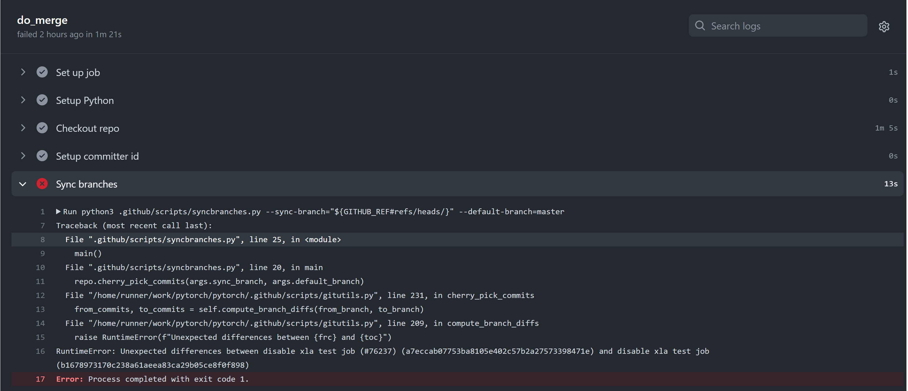 `fbsync Merge To Master` Failing For Some Prs · Issue 76567 · Pytorch Pytorch · Github