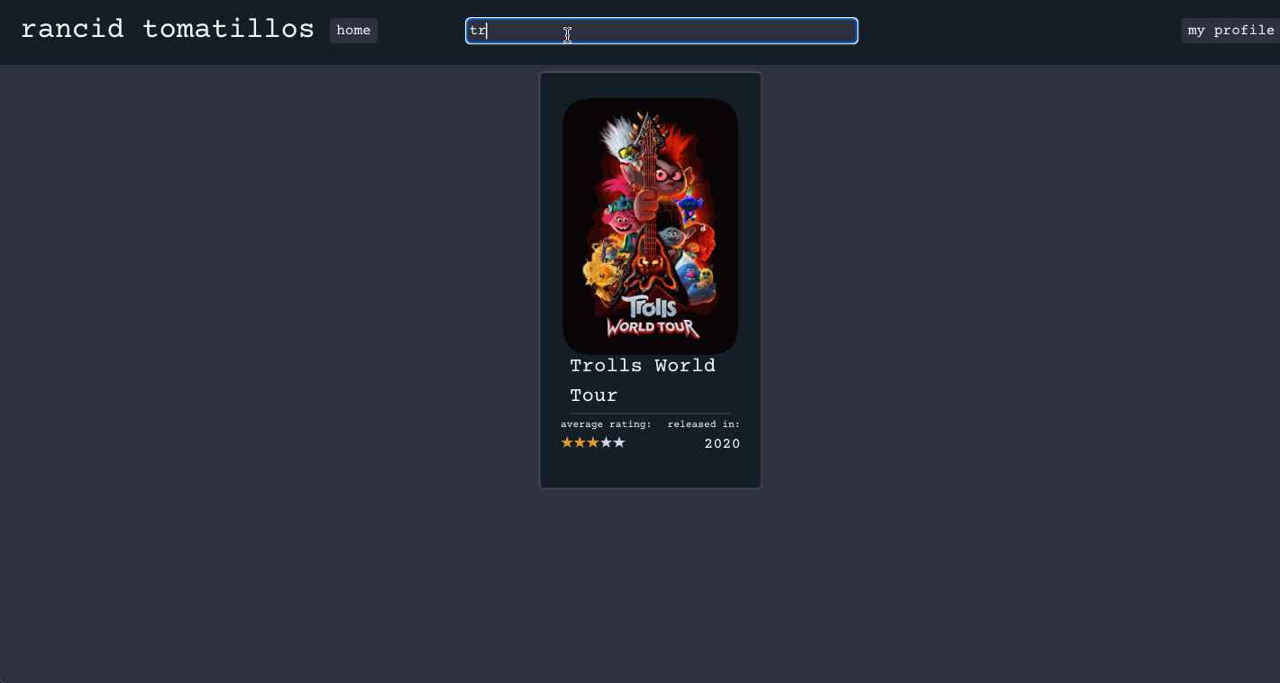 GitHub - jskomal/rancid-tomatillos: Definitely not Rotten Tomatoes