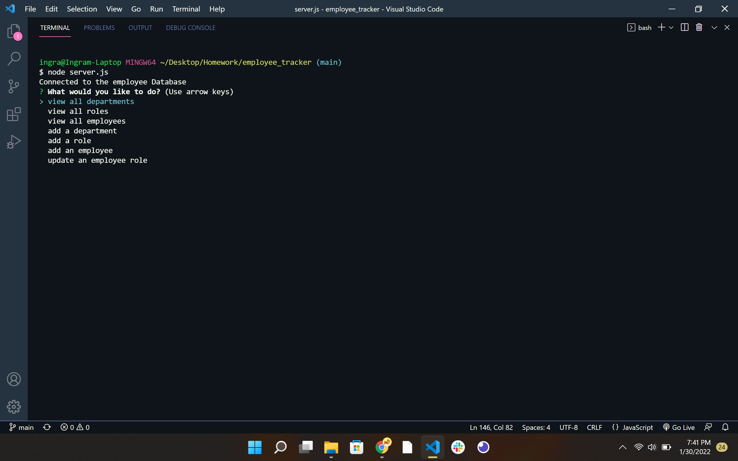 GitHub - ingramwd/employee_tracker: This is the repo for module 12: SQL ...