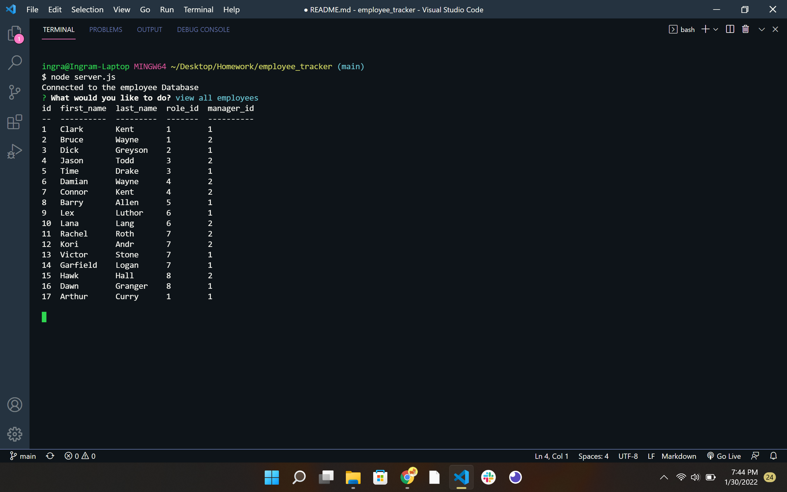 GitHub - ingramwd/employee_tracker: This is the repo for module 12: SQL ...