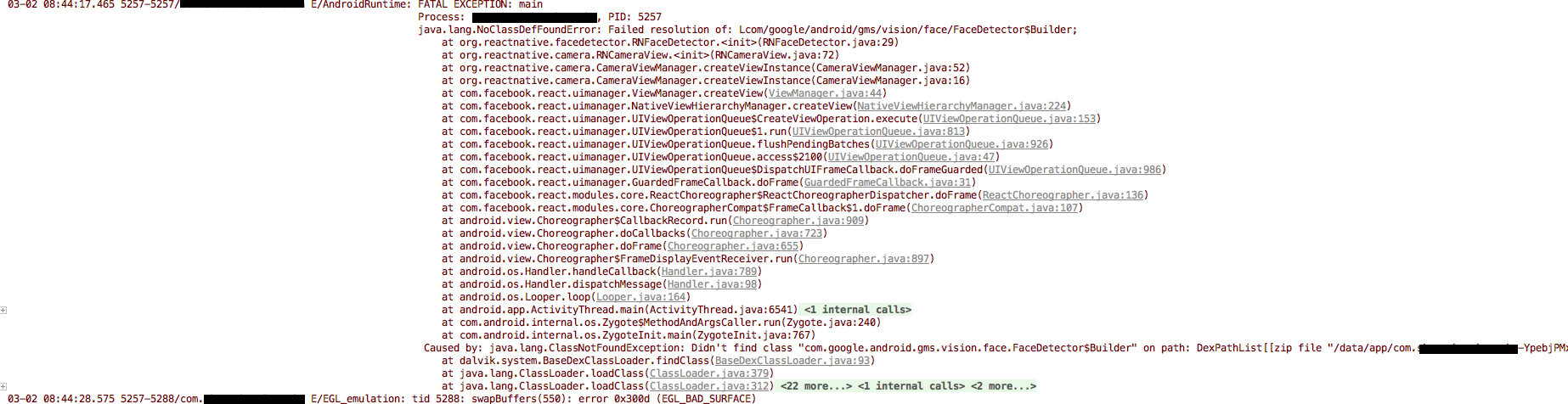 [rncamera] Android Crash On Init Facedetector Builder · Issue 1310 · React Native Camera