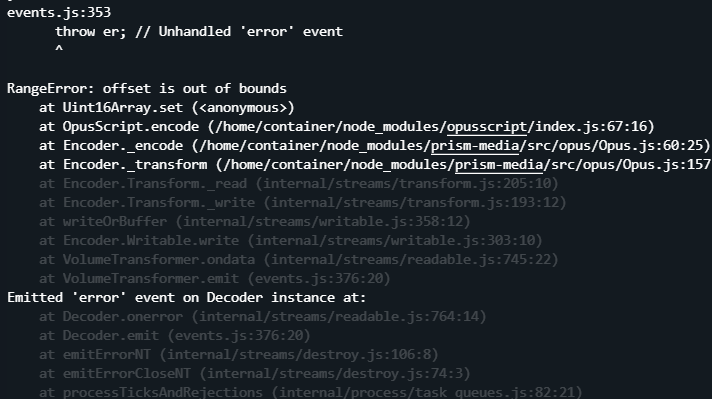 Bug: When the bot plays a song for a while it will crash like this · Issue #978 · eritislami ...