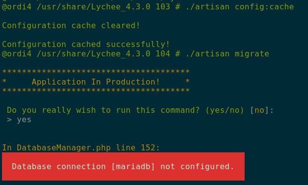 Error 500 after a fresh installation · Issue #1021 · LycheeOrg/Lychee · GitHub