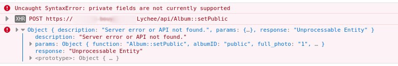 "Server error or API not found" when setting the album visibility to "Public" · Issue #1023 ...