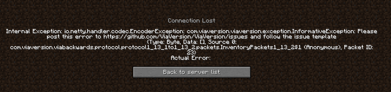 Joining 1.15.2 server on 1.13.1 doesnt work · Issue #2688 · ViaVersion/ViaVersion · GitHub