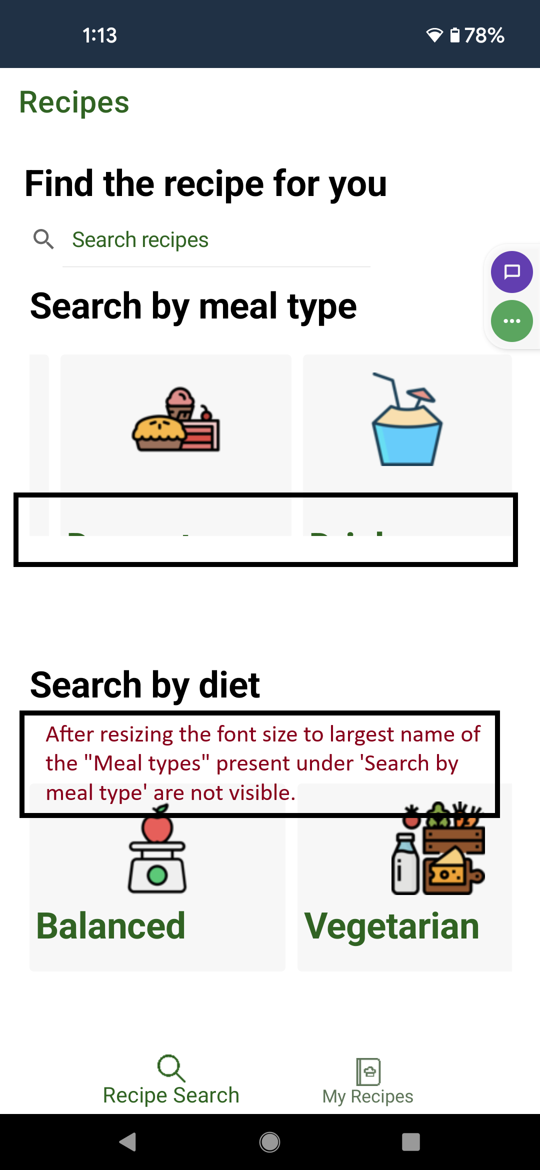 A11ynetcorerecipesapprecipessearchsearchbymealtypesectionresize After Resizing The Font 