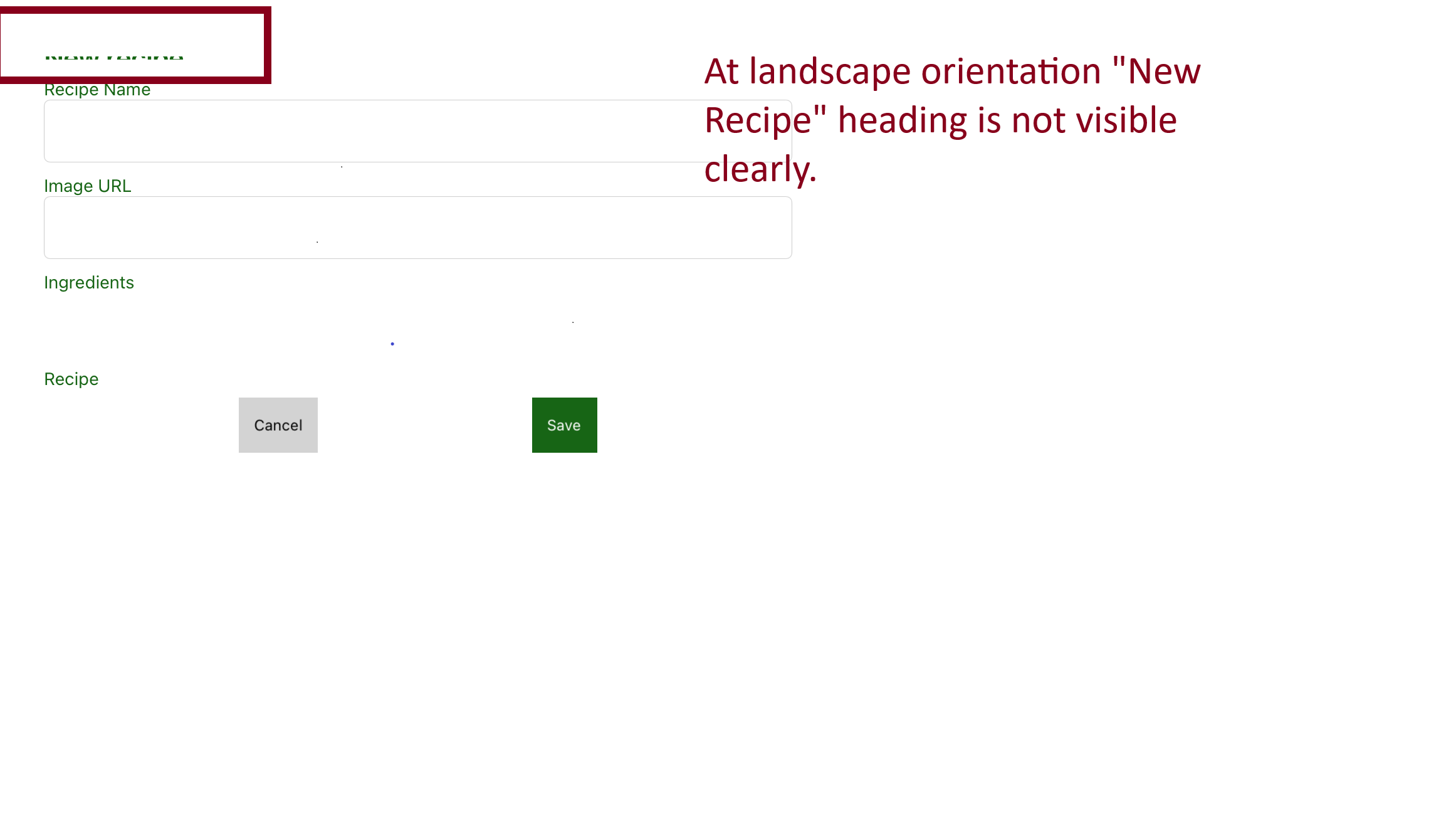 A11y_.NETCore_RecipesAppMyRecipesNew_NewRecipe_Orientation: At landscape orientation "New Recipe ...