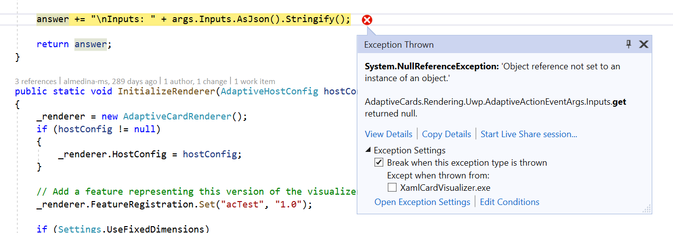 [uwp] Crash When Choosing View From Activity Update Card · Issue 5330 · Microsoft Adaptivecards