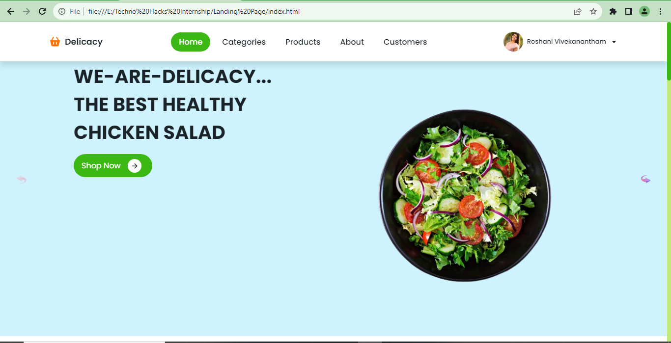 GitHub - V-Roshani/Landing-Page: Create a basic landing page for a company or product that ...