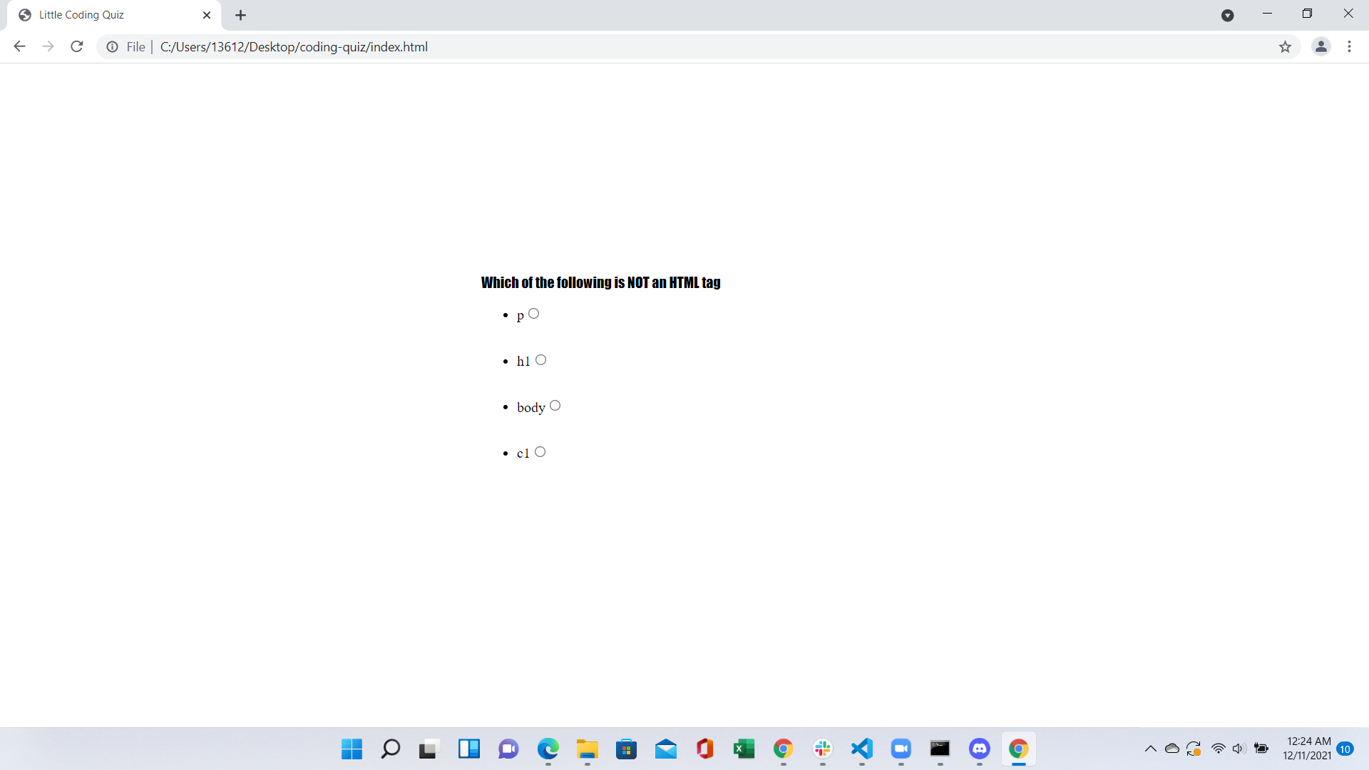Github Jackarms Coding Quiz