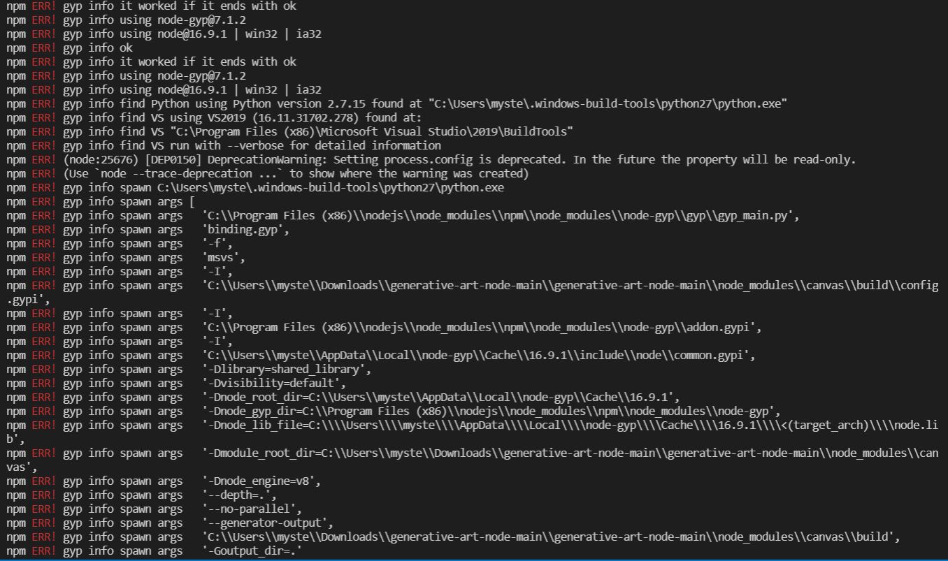 Npm Install Errors · Issue 75 · Hashlips Generative Art Node · Github