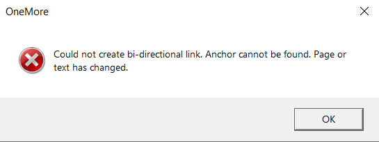 Bidirectional Link Error · Issue #297 · stevencohn/OneMore · GitHub