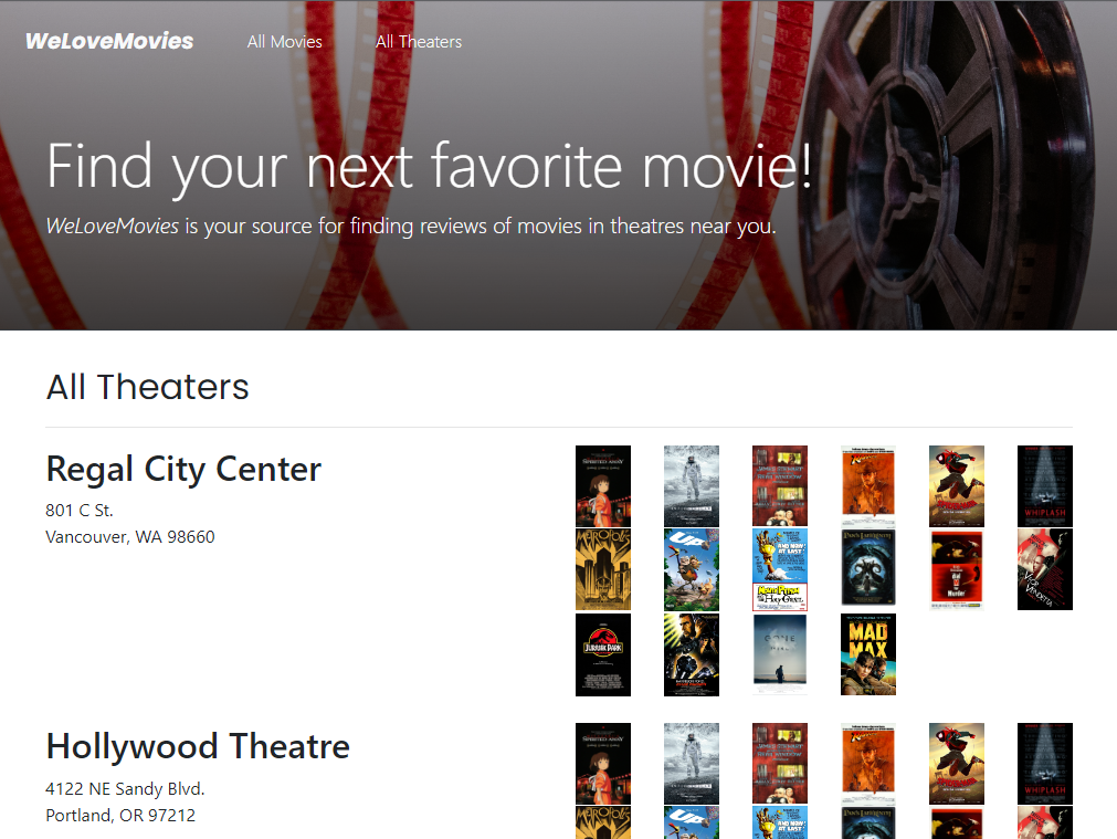 GitHub - IsraelVillela/WeLoveMovies: You've been hired on as a backend developer at a new ...