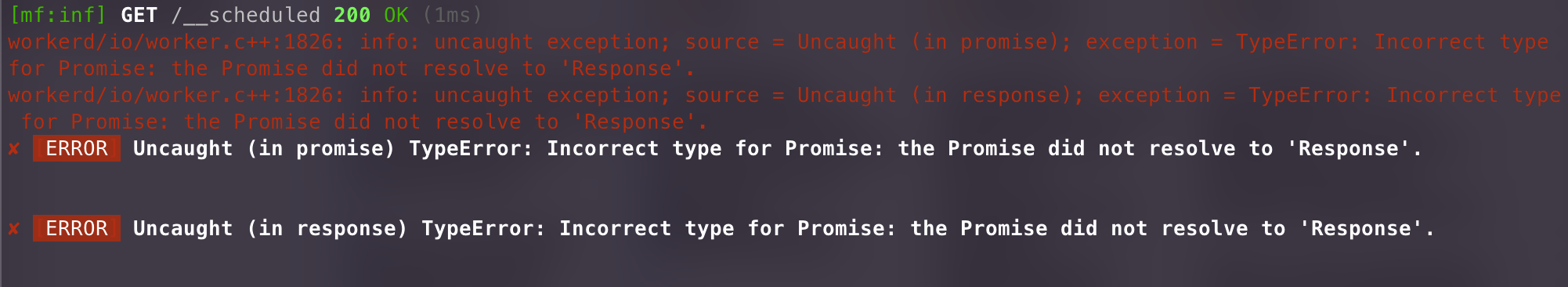 [bug] Uncaught In Response Typeerror · Issue 672 · Cloudflare Miniflare · Github