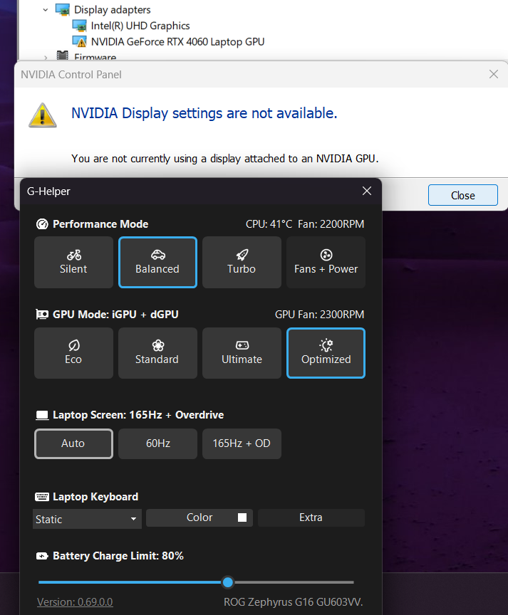 2023 G16: Unable to switch back to dGPU after unplugging and plugging laptop · Issue #464 ...