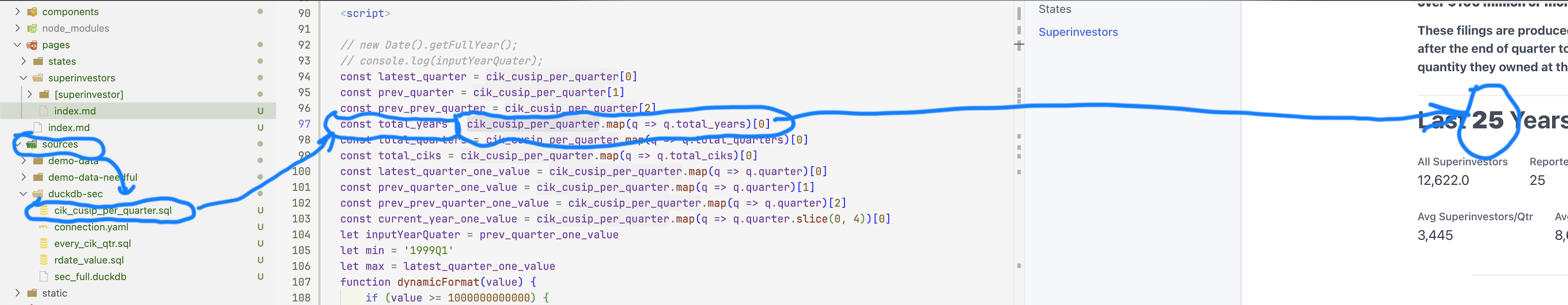 Error in component and javascript variable display on page refresh ...